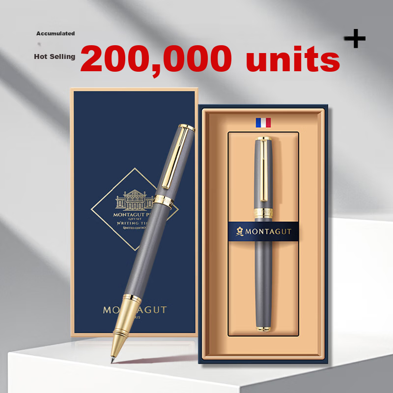 [Back to School Gift] Montagut Signature Pen, Business Ballpoint Pen Gift Box, Writing Signature Pen, Lianyou Series, Pearl Gray, 0.5mm