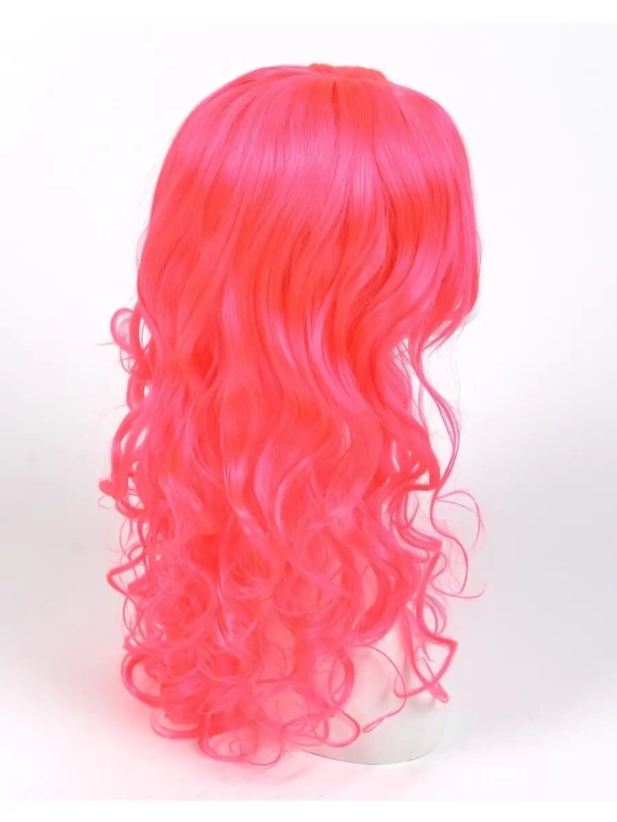 Парик карнавальный СмеХторг "Модница", искусственные волосы, розовый, длина 50 см
