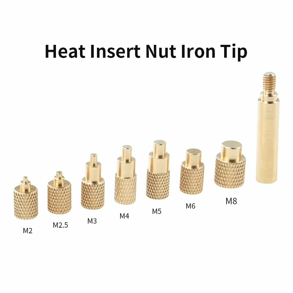 Термовставка гайки железный наконечник M2 M3 M4 M5 M6 резьба Встроенный комплект для пластиковой 3D-печати
