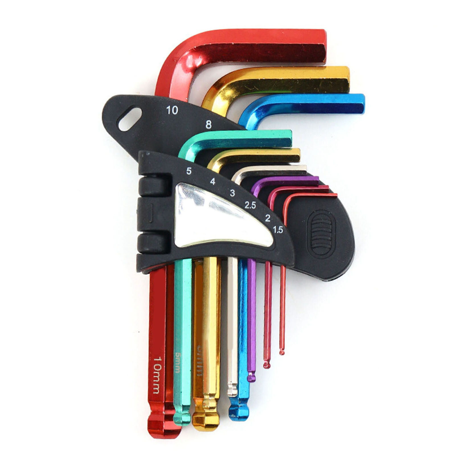 9pcs шестнадцатеричная гаечная ключ шар за шарик конец металлический набор для инструментов с длинной рукой для ремонта BH 205-HM