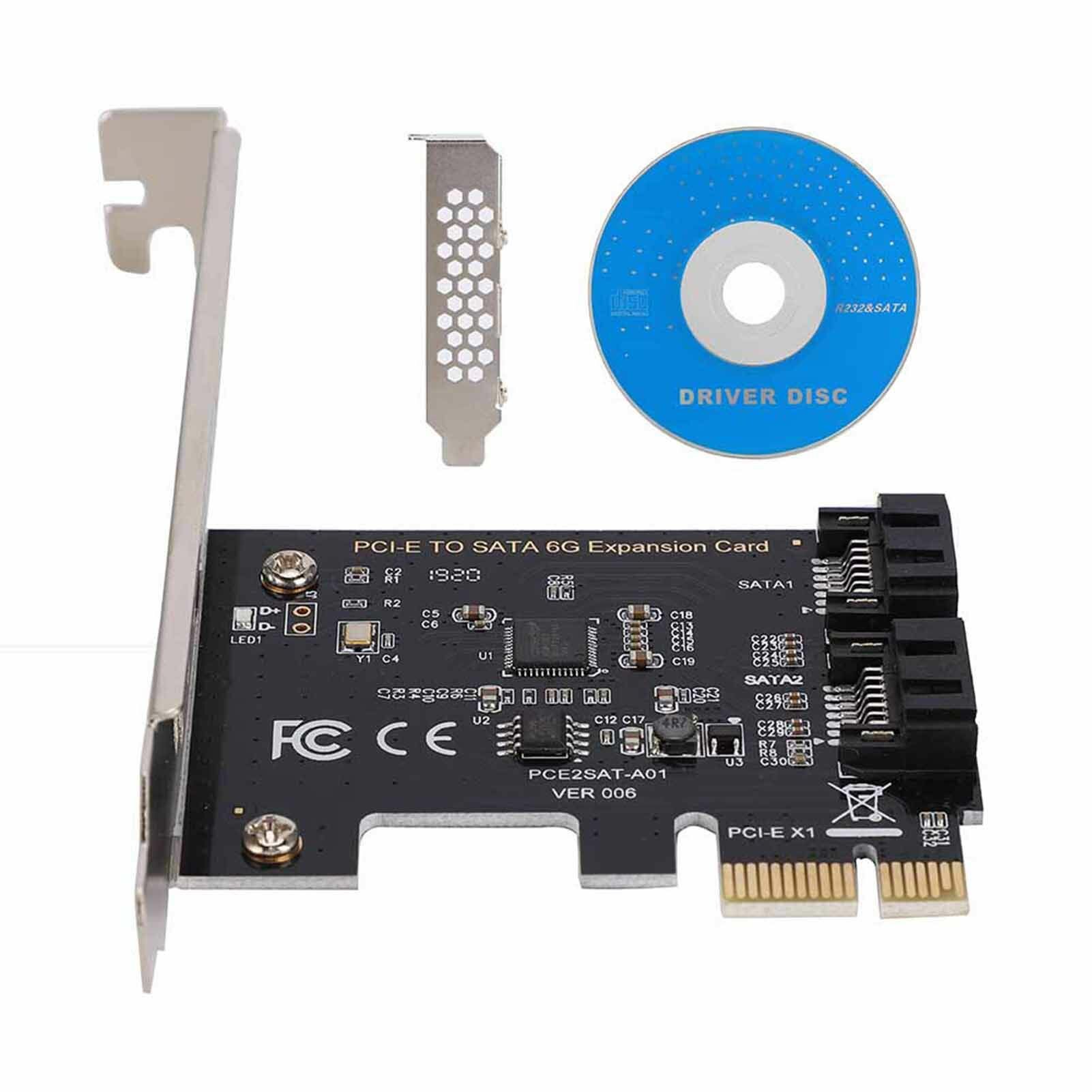 Карта расширения PCI-E на SATA 3.0, 2-портовая плата адаптера SATA III 6 Гбит/с PCI Express для настольного ПК, высокоскоростная передача данных