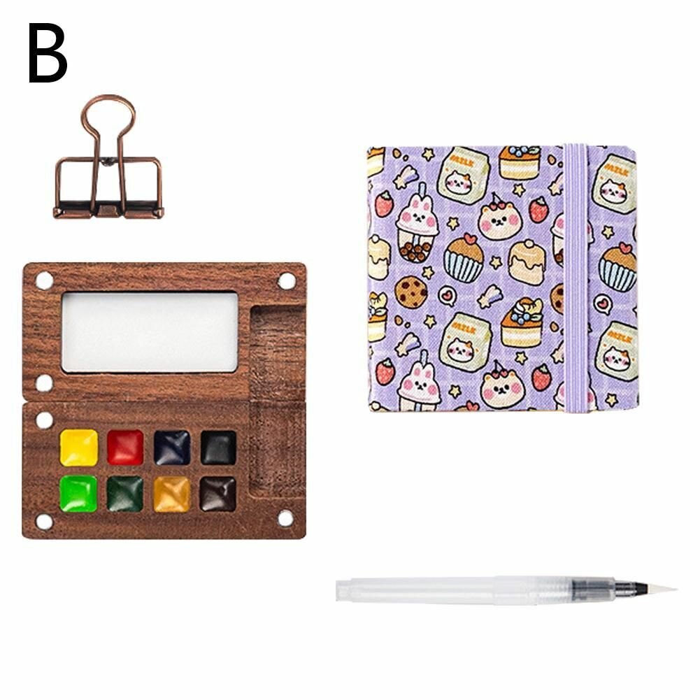 Переносная Палитра для Акварели из Грецкого Ореха, Ручная Работа, Идеально для Путешествий и На Открытом Воздухе