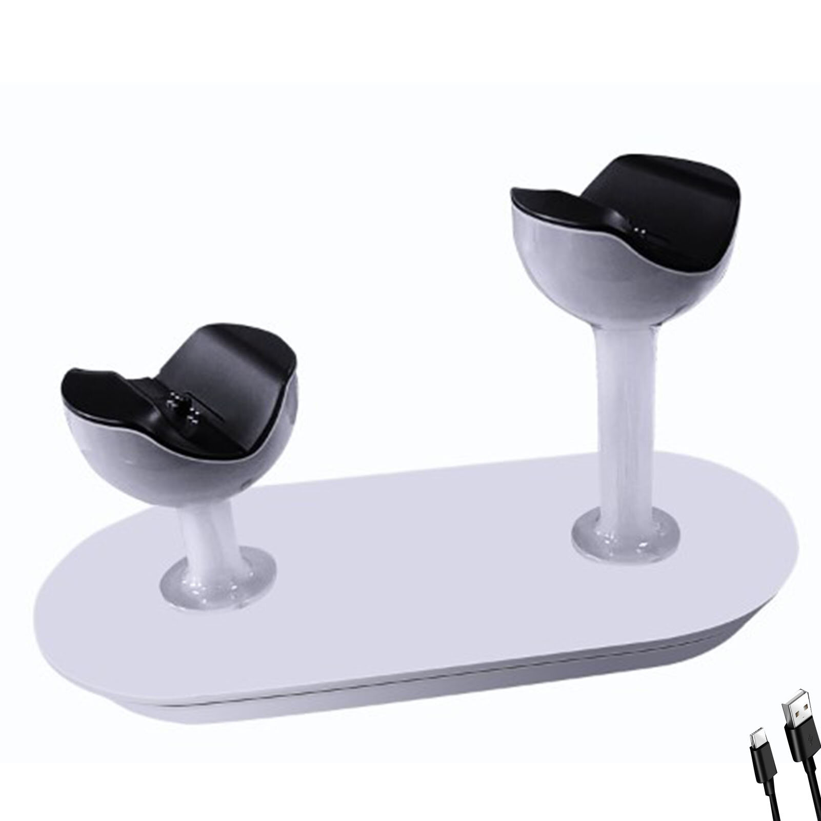 Белая двойная зарядная док-станция для контроллера переключателя типа C, светодиодный индикатор быстрой зарядки, зарядная станция для геймпада