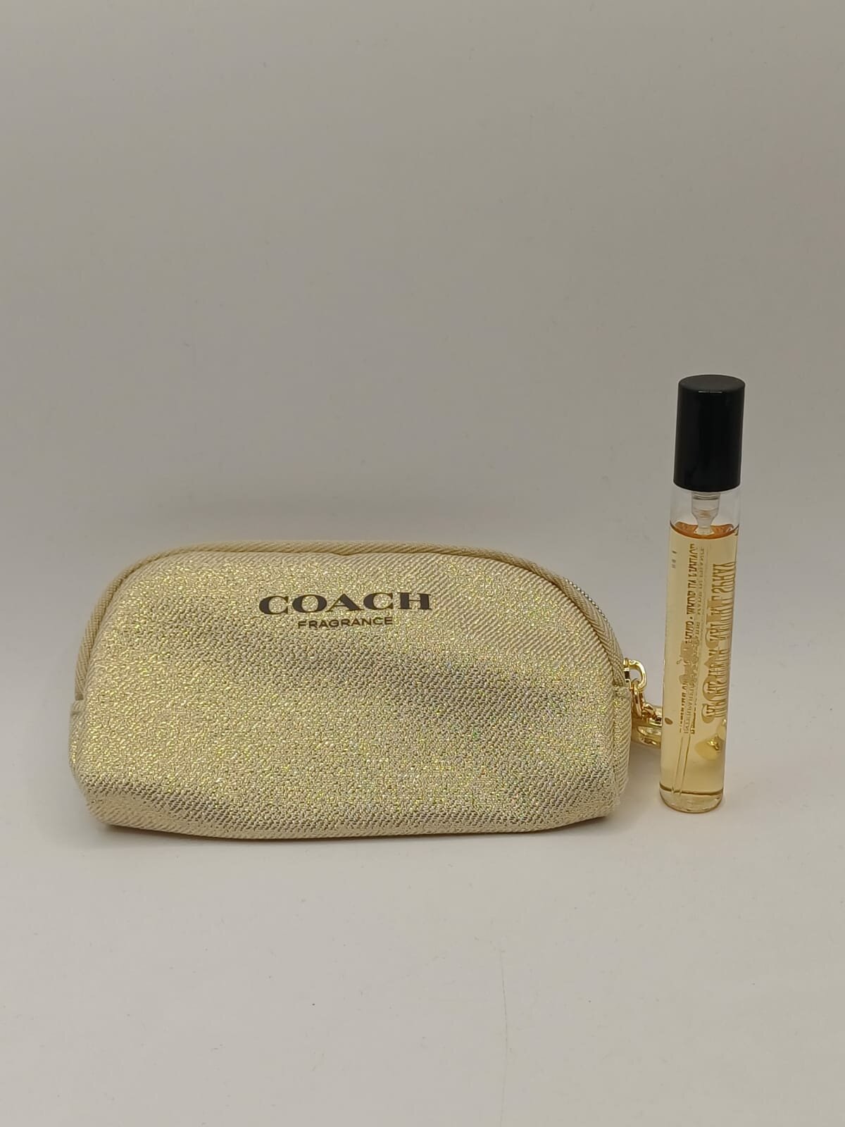 Набор подарочный женский COACH Gold, Духи мини-спрей 7,5 мл. и косметичка (Pouch)