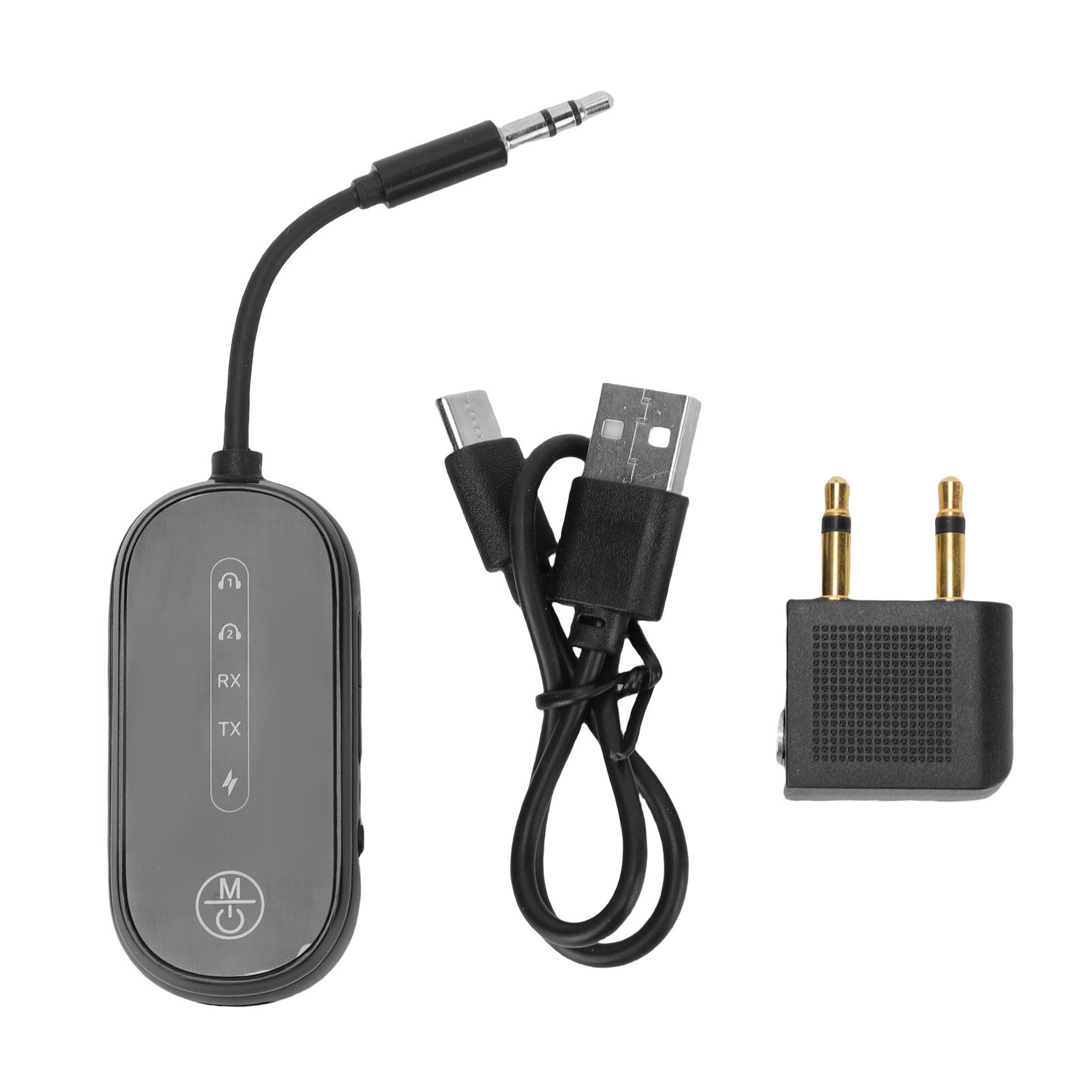 Bluetooth 5.4 Передатчик Приемник Адаптер для Самолета Поддержка 2 Наушников 3,5 мм AUX Беспроводной для телевизора Полет Авиакомпания Автомобиль Домашняя Стереосистема
