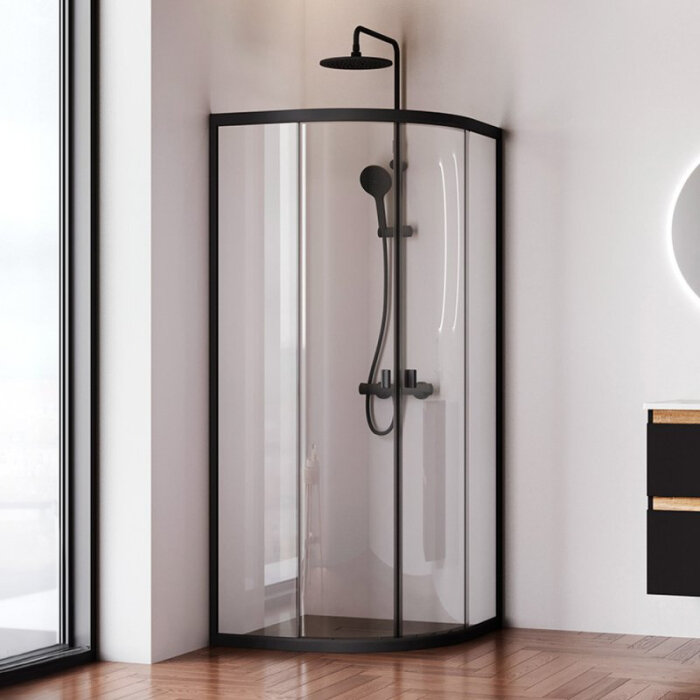 Душевой уголок AM.PM X-Joy Twin Slide W88G-205-080BT64 80x80, профиль черный
