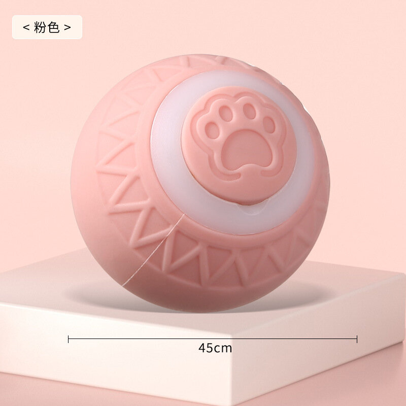 Электрическая игрушка для кошек Smart Rolling Ball устойчив к укусам Стиль кошачьего когтя (розовый)