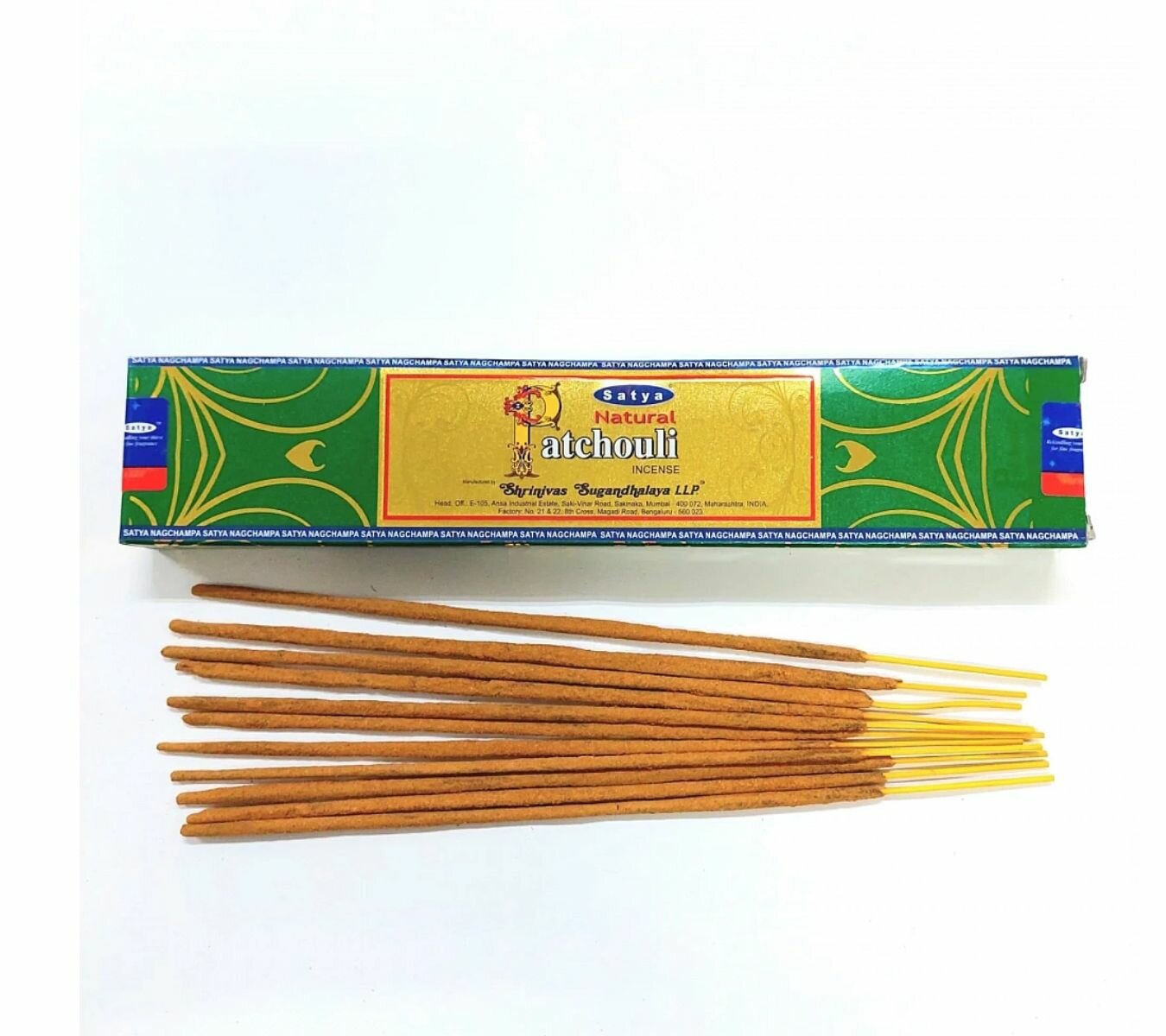 NATURAL PATCHOULI Incense, Satya (Благовония Натуральный Пачули, Сатья), 15 г.