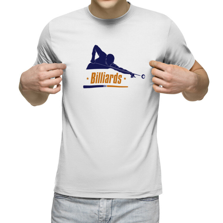 Мужская футболка «Игра в бильярд. Подарок игроку бильярда» (белый, 3XL)