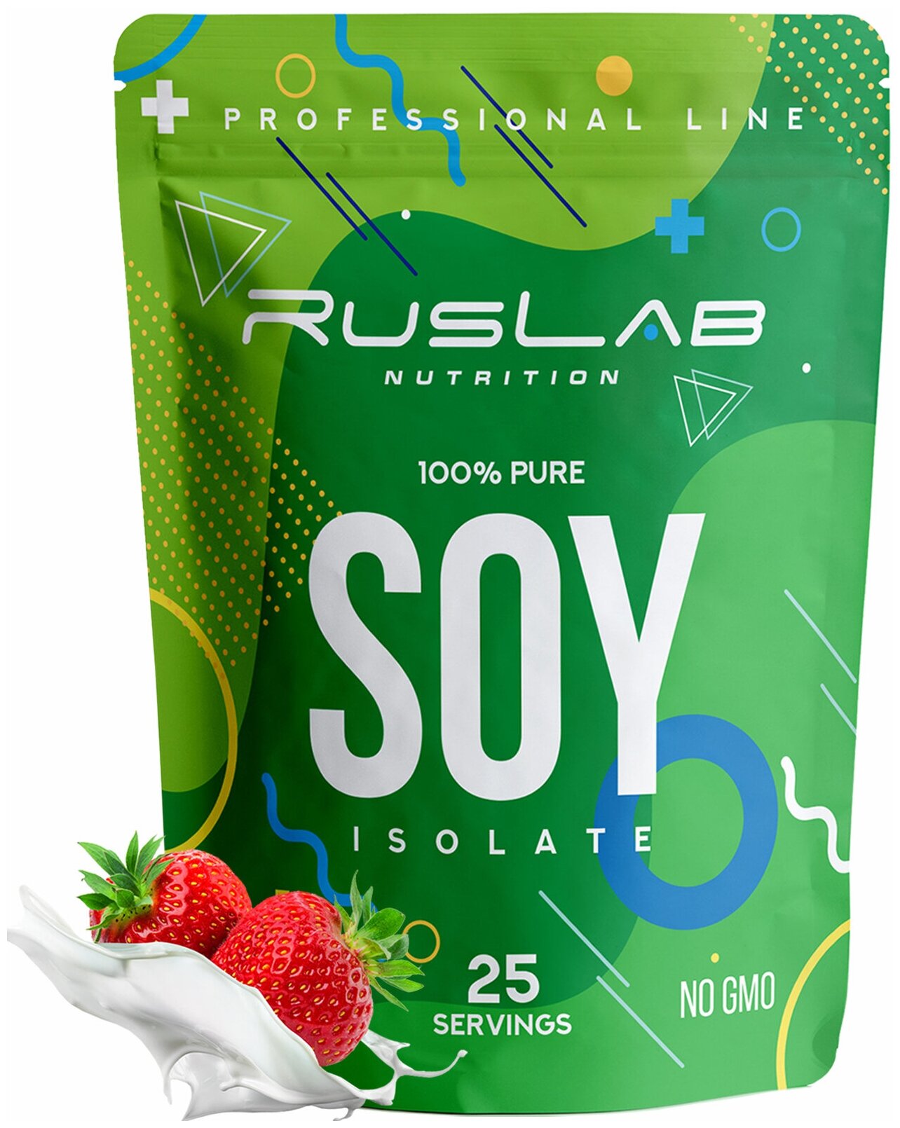 Соевый изолят SOY ISOLATE, протеин для вегетарианцев и веганов (800 гр), вкус клубника со сливками