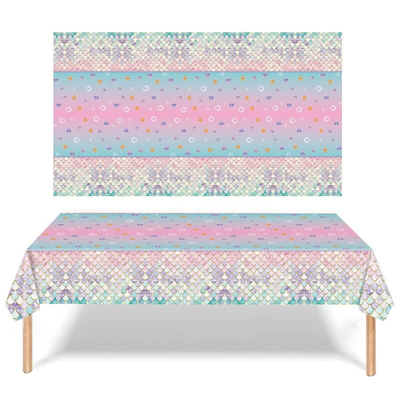 Набор для украшения дня рождения в стиле русалка и медуза joy-enlife 274cm tablecloth