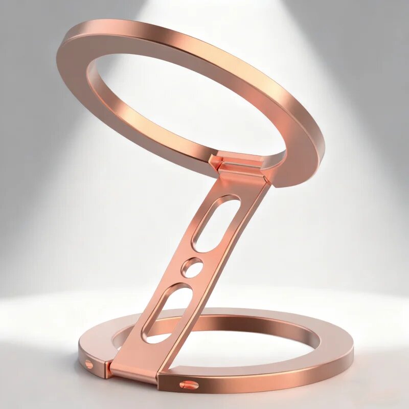 Розовый магнитный держатель для телефона Rose golden