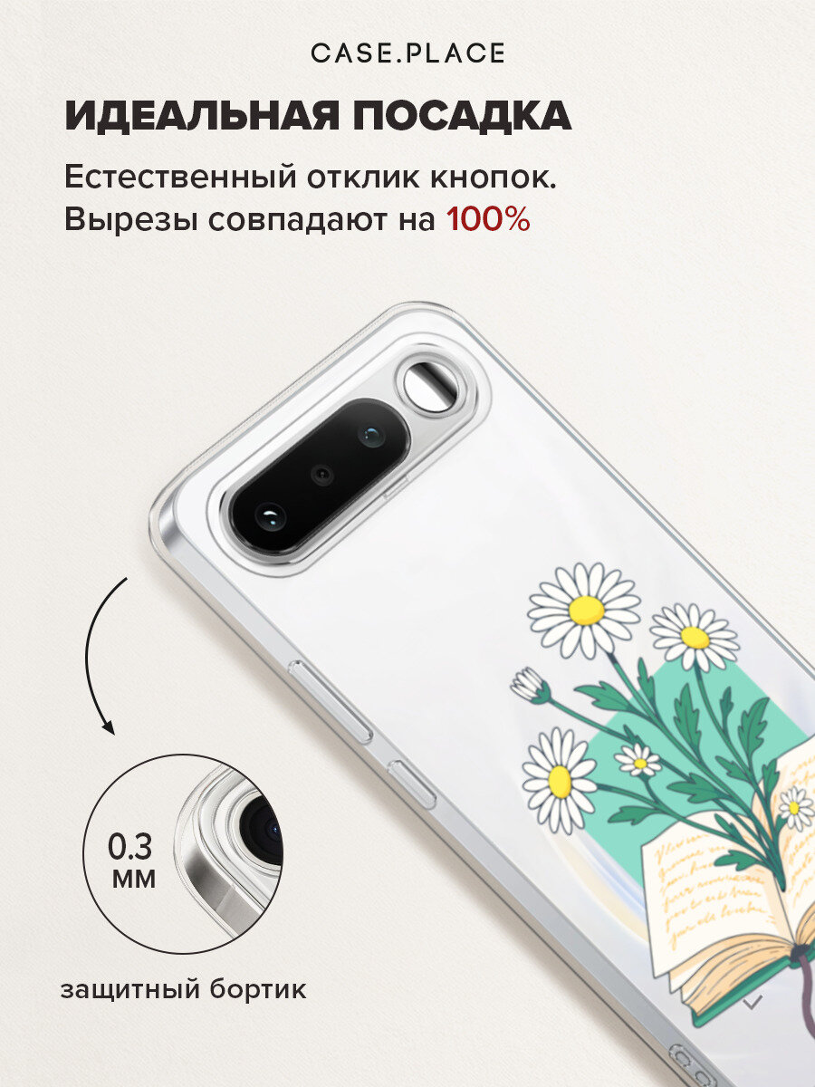 Силиконовый чехол на Realme 16 / Реалми 16 с принтом Книжный цветок — фото 1