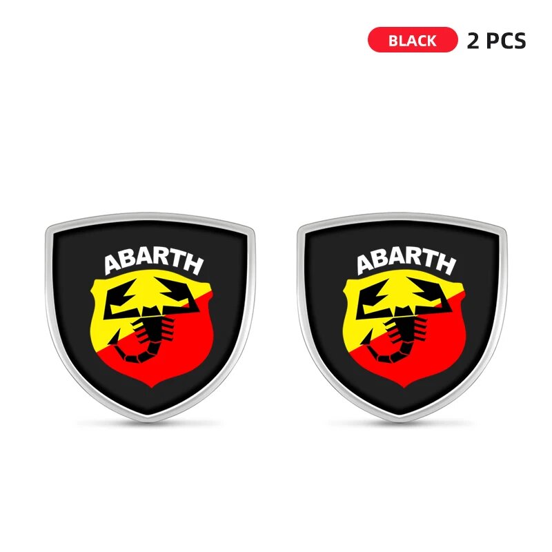 2шт. Металлические наклейки Abarth Black