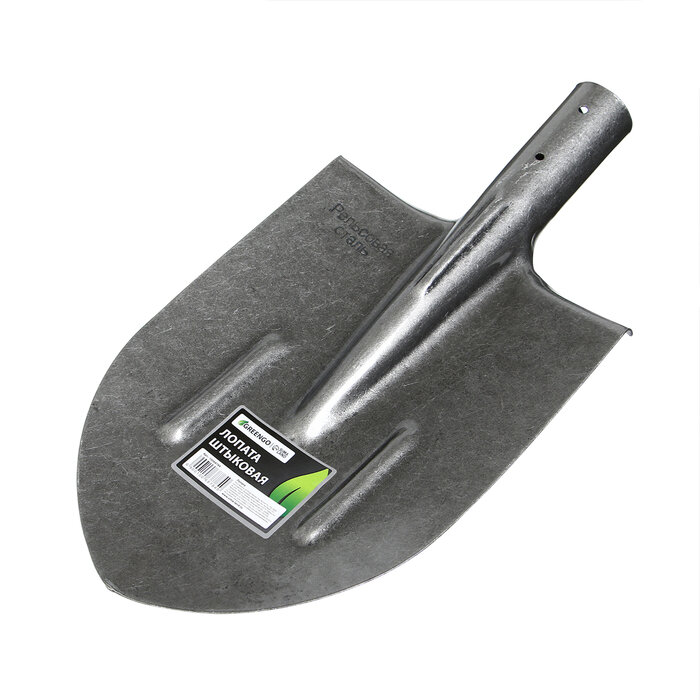 Лопата штыковая острая, тулейка 40 мм, рельсовая сталь, без черенка, Greengo, 10068784
