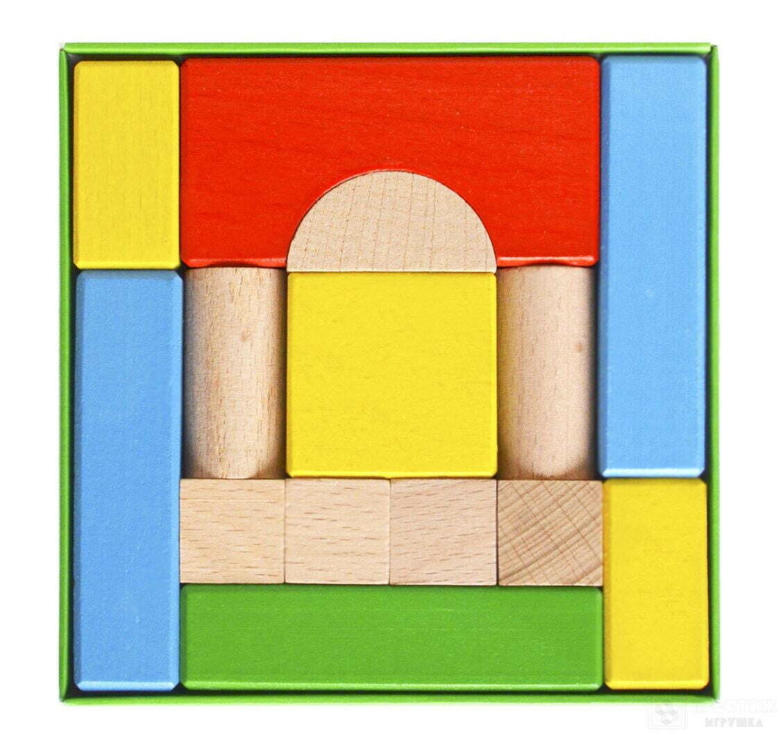 Конструктор деревянный 20 деталей, СЦ1120, цветной