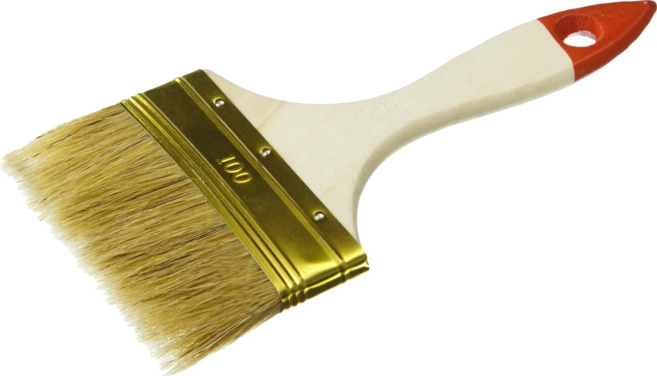 Кисть плоская ЗУБР Универсал-оптима, светлая щетина, 100мм01099-100-201 1713512 01099-100_z01