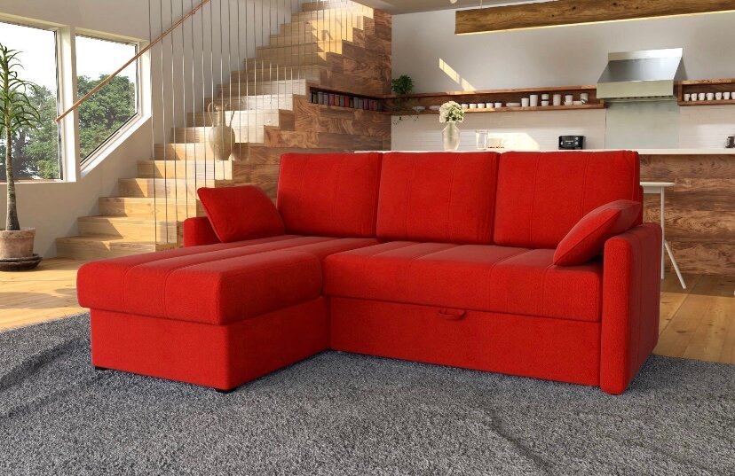 Диван угловой DiHall "Римини", механизм трансформации "Дельфин", 3 места, раскладной