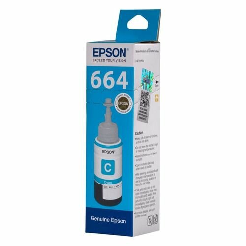 Чернила Epson 664 C13T664298 (аналог C13T66424A), для Epson, 70мл, голубой