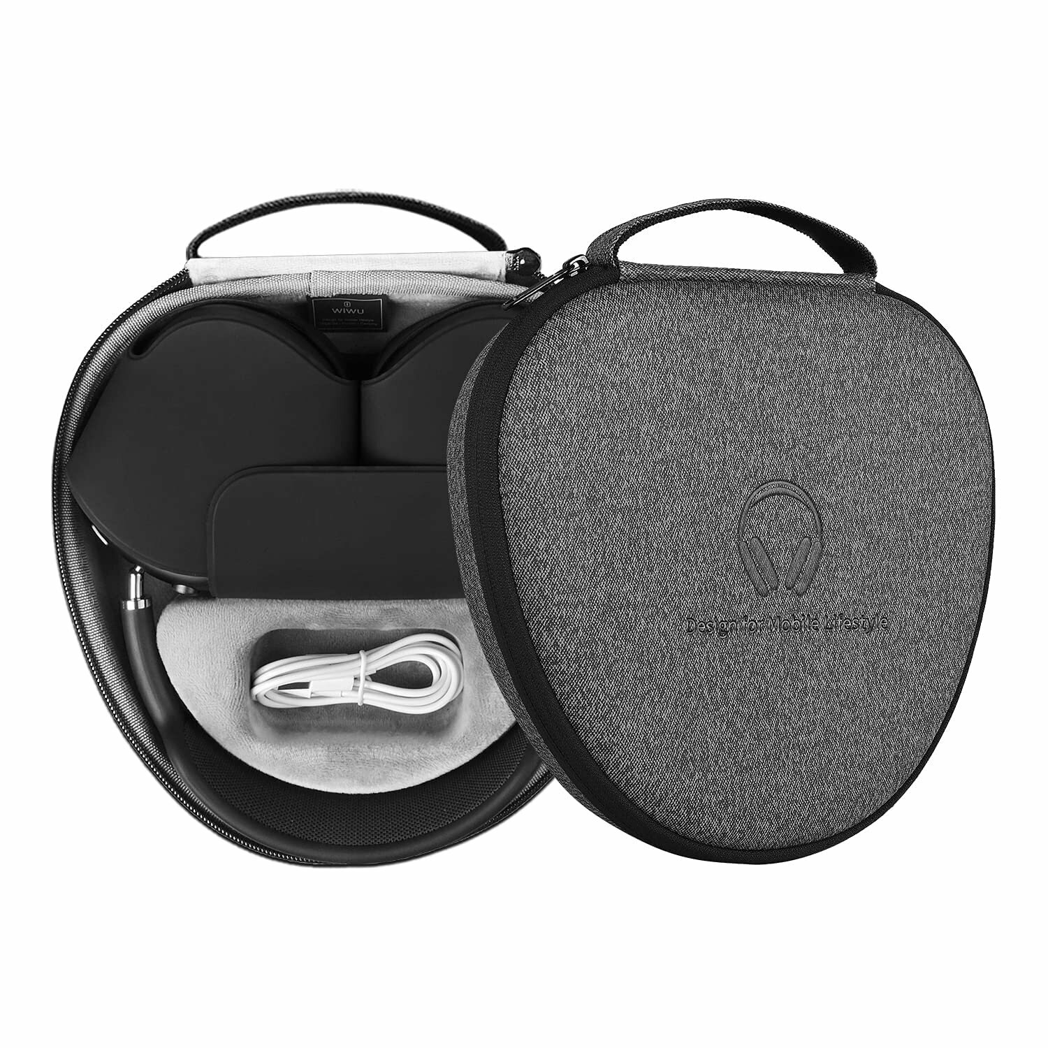 Чехол на молнии для AirPods Max, WIWU Ultrathin Smart Case, Серый