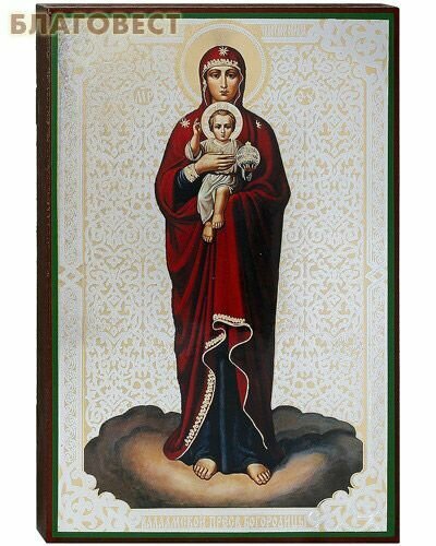 Икона Божия Матерь "Валаамская" аналойная большая ростовая (размеры: 19,5х29,5х3 см).