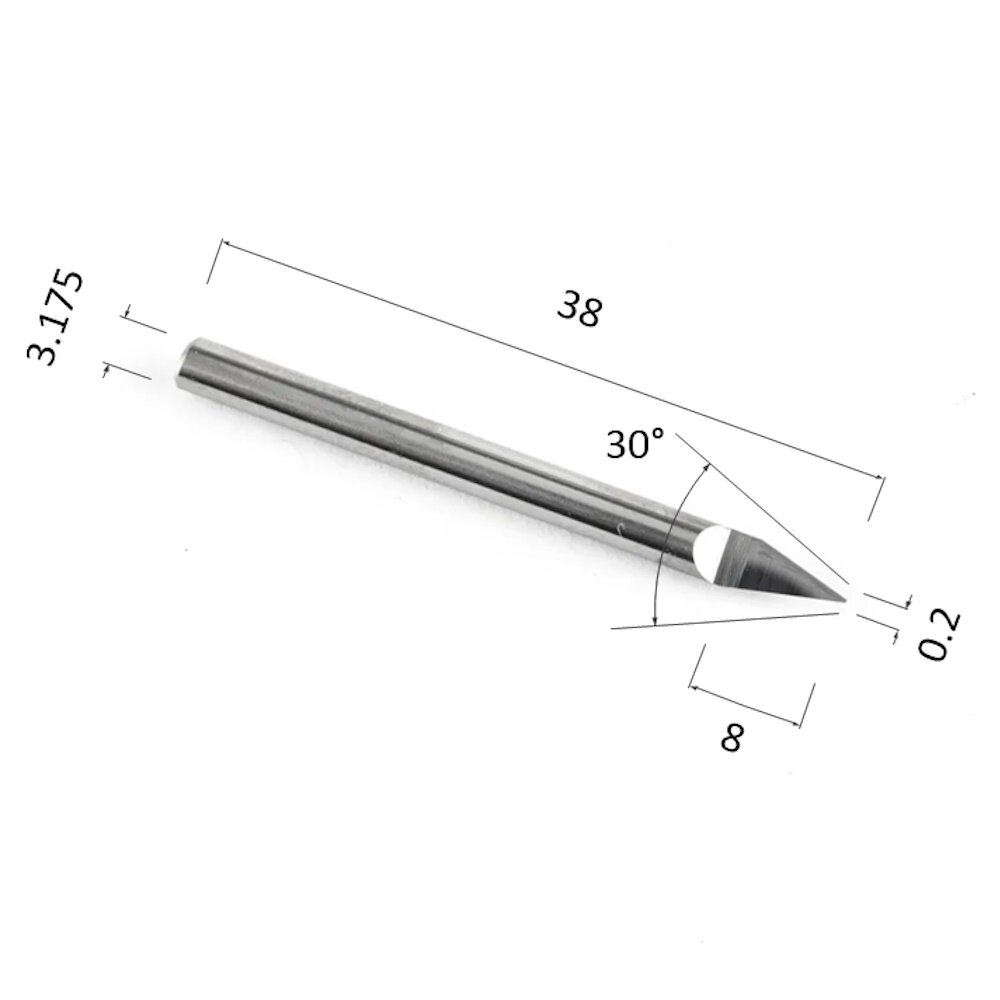 Гравер DJTOL 3AJS3.3002 конусный (по стали, цветным металлам (алюминий, латунь, медь, бронза))