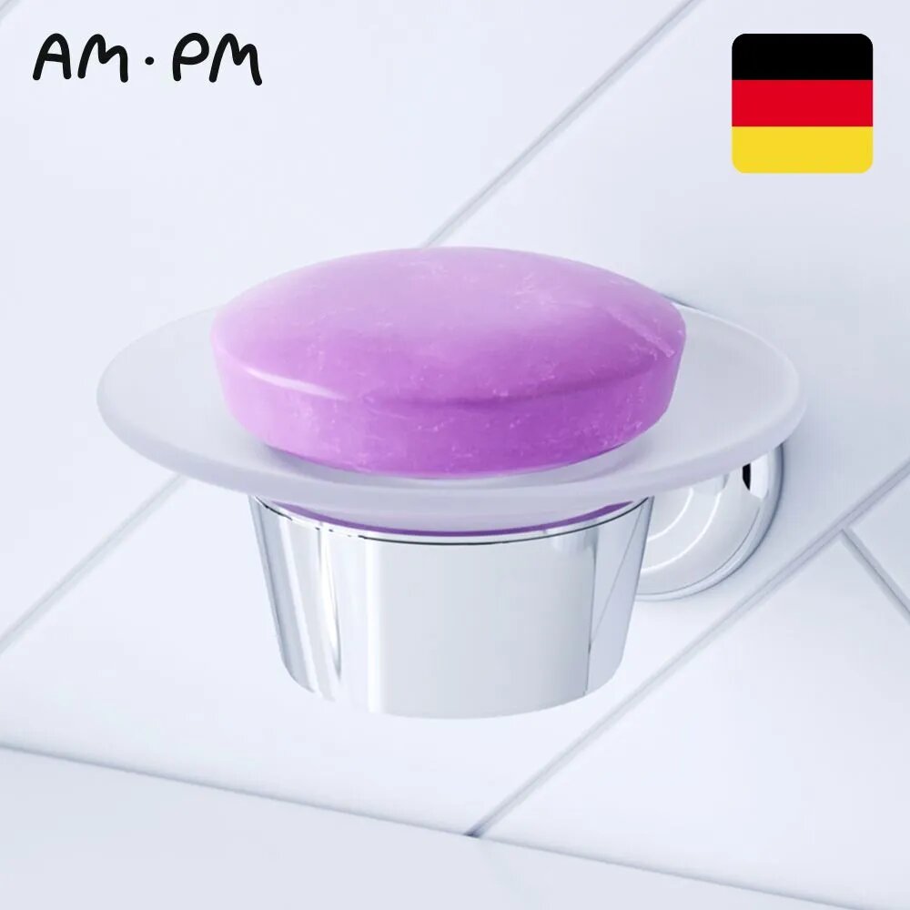 Мыльница AM.PM Like, стеклянная матовая, подвесная, цвет хром