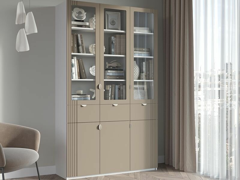 Книжный шкаф с полками " Санторини 5" 120х200х40 Мокко