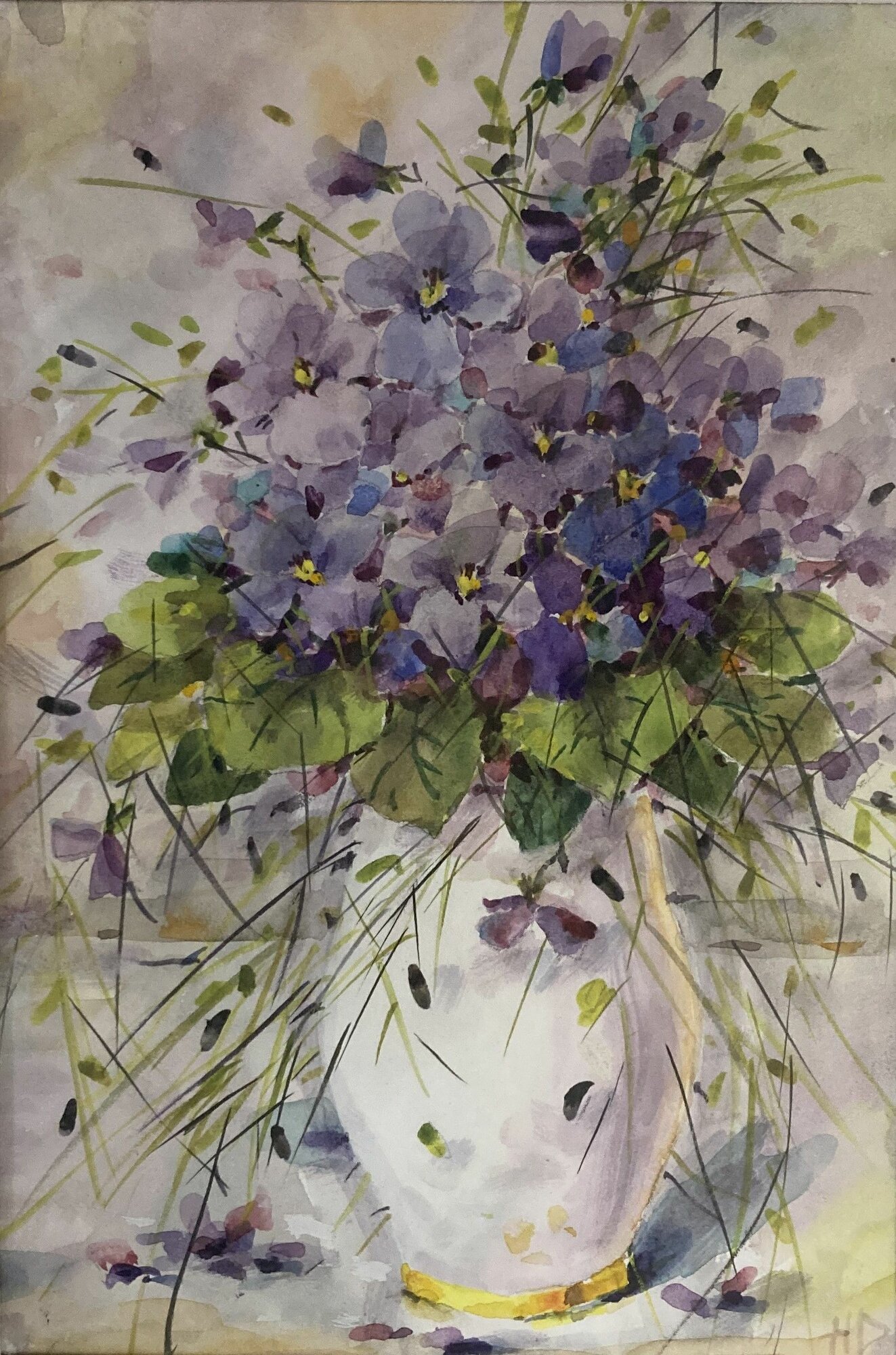 ART-Salon at Oktyabrskaya "Фиалки", 40х30см. бум. акварель; ручная работа;