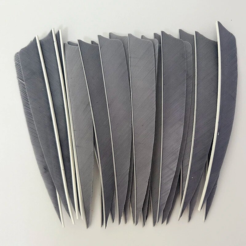 Стрелы для лука, 5 дюймов, 50 шт, перья индейки Серый, Silver Grey