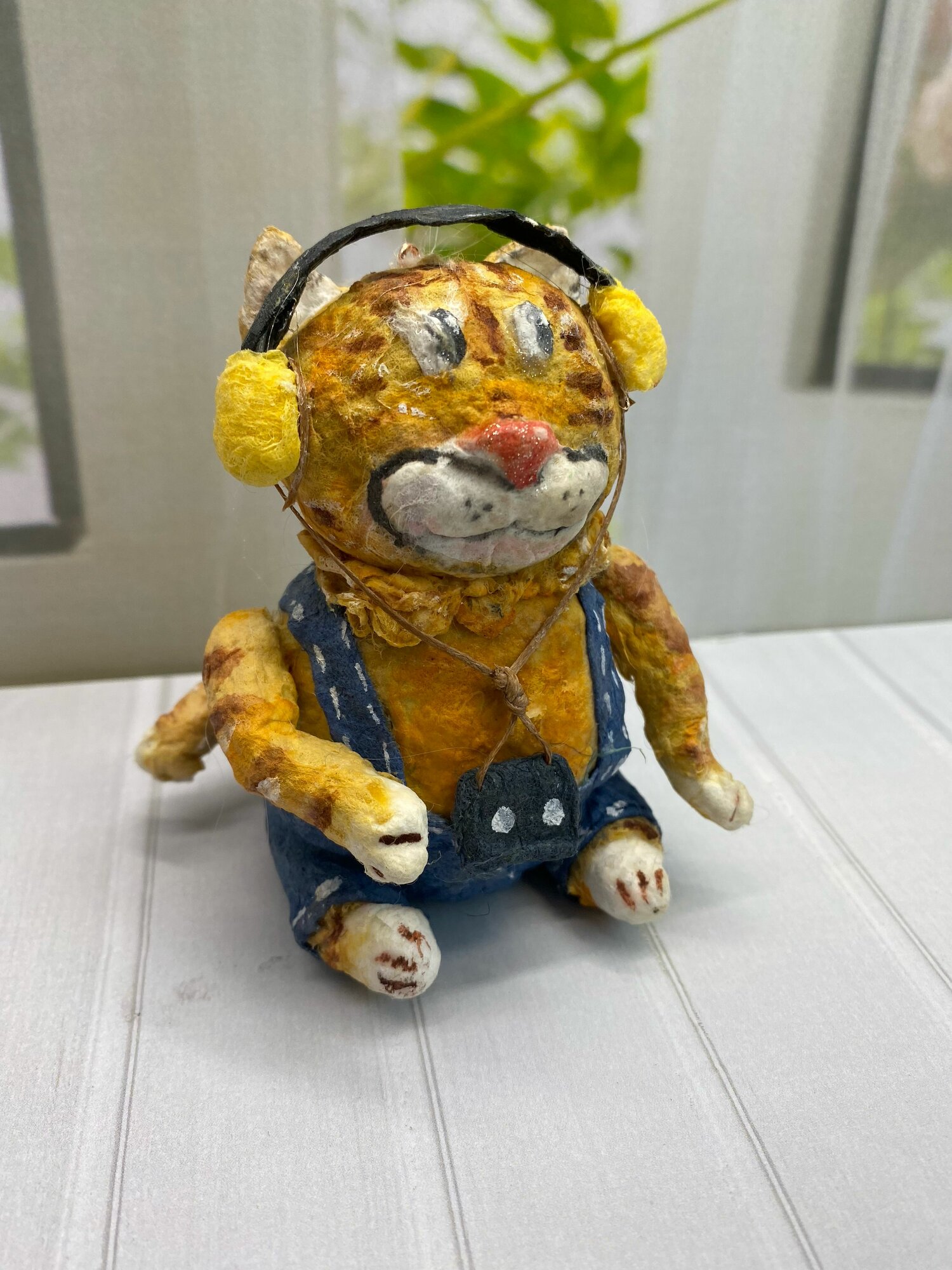 Ватная игрушка ручной работы Кот Тишка