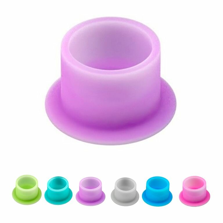 Колпачки под краску с плоским дном силиконовые для краски пигмента OZER Round Silicone Ink Caps (50 шт.)