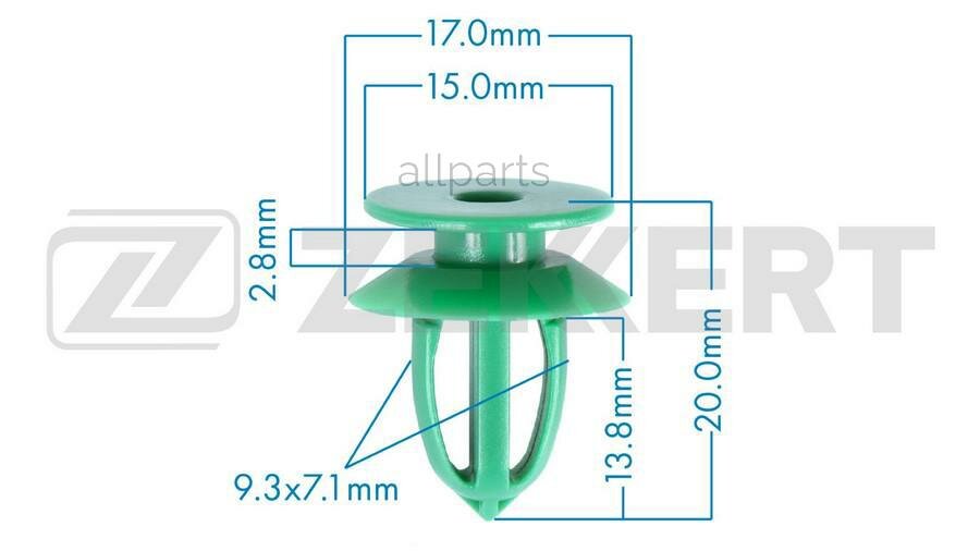 ZEKKERT BE-3568 Клипса крепёжная General Motors (миним. кол-во заказа 10 шт)