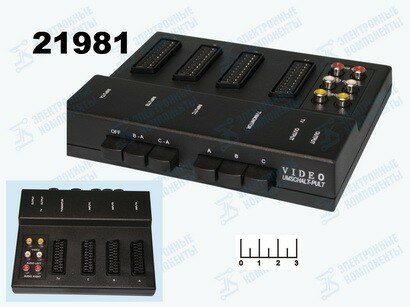 Свитчер audio/video Скарт 3 входа 1 выход/RCA 6 выходов (2-450) Premier