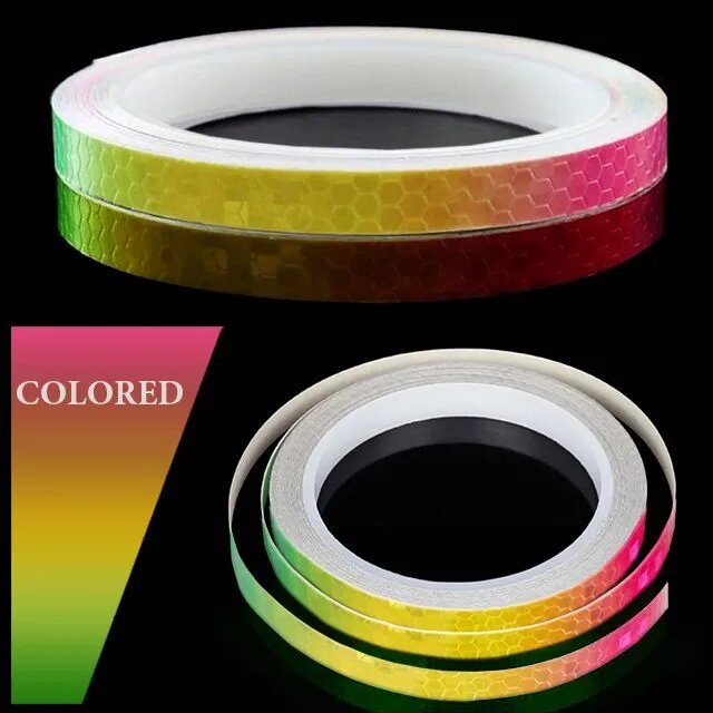 Наклейка светоотражающая лента на колесный диск мотоцикла для автомобильного стайлинга, разноцветная