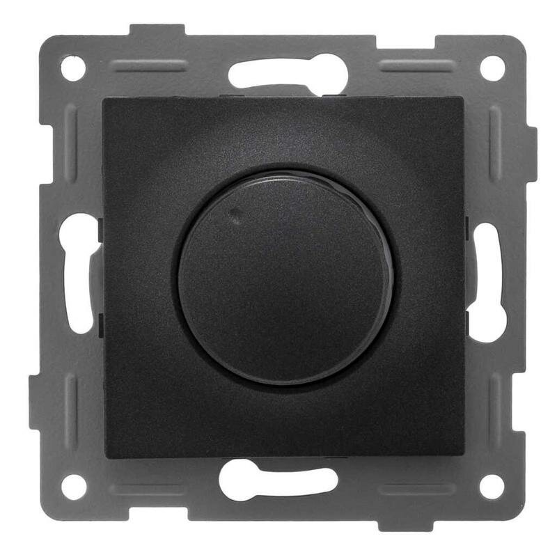 Механизм диммера СП Bravo 500Вт с накладкой и воротком графит, GUSI ELECTRIC С10Д6-010 (1 шт.)