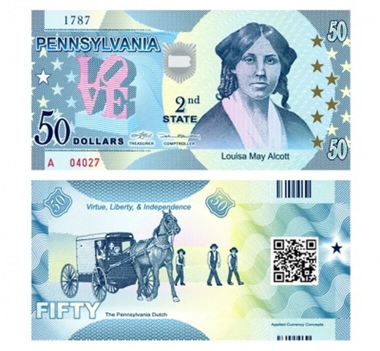50 долларов 2016 Pennsylvania, США, фэнтези, сувенирная копия, банкноты и купюры редкие коллекционные