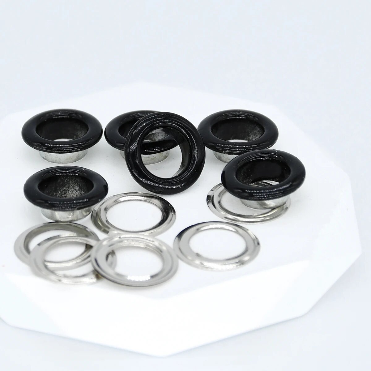 Металлические люверсы CLOXY 8 мм 100 комплектов Черный, Black