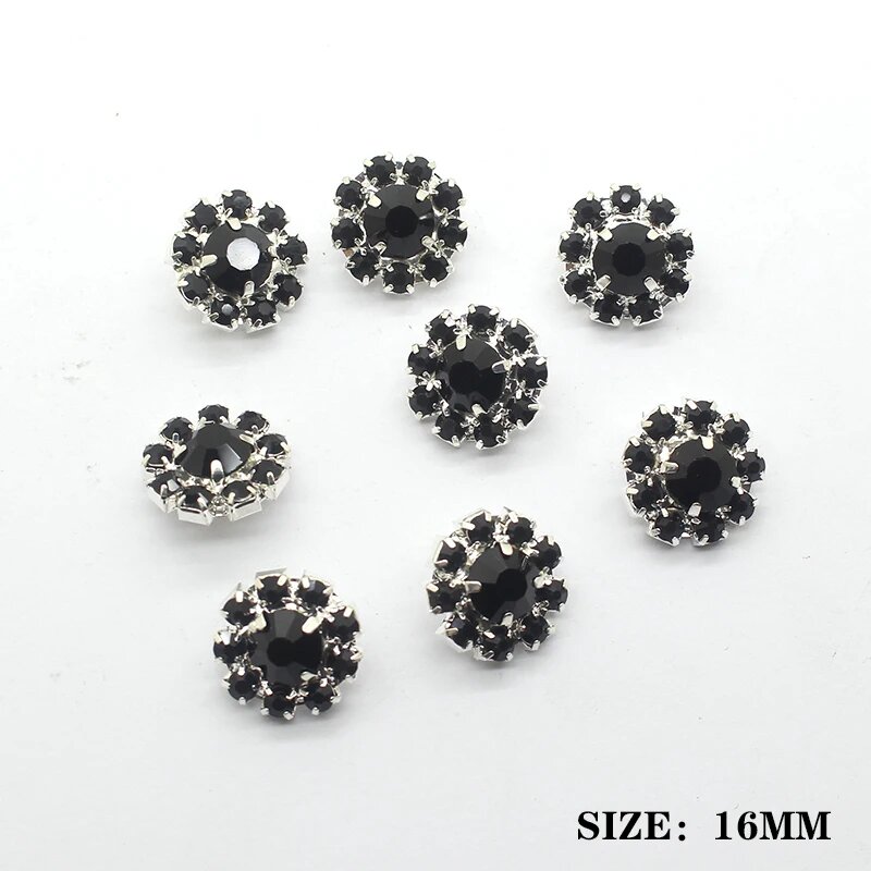 Пуговицы ZMASEY металлические со стразами 10 шт. 16MM