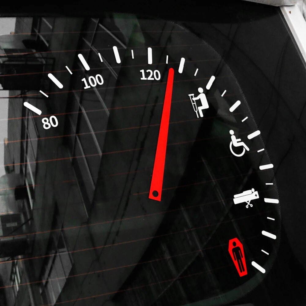 1 шт, спидометр, наклейки и наклейки на заднее лобовое стекло автомобиля, указатель опасности, авто, виниловая светоотражающая тюнинг, окно внедорожника, грузовика, автомобильный Стайлинг