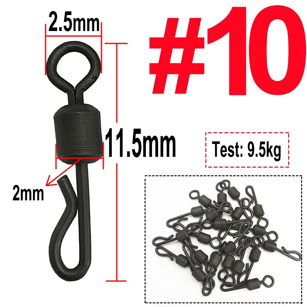 Facifa Подшипниковые вертлюги для рыбалки Черный, 25 pcs, black size 10