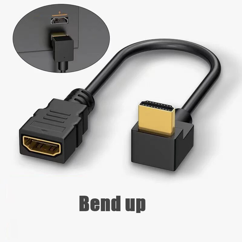 HDMI удлинительный кабель 90 градусов F M Bend up, 0.3m