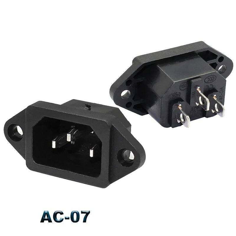 Розетка IEC320 C14 AC-07, черная
