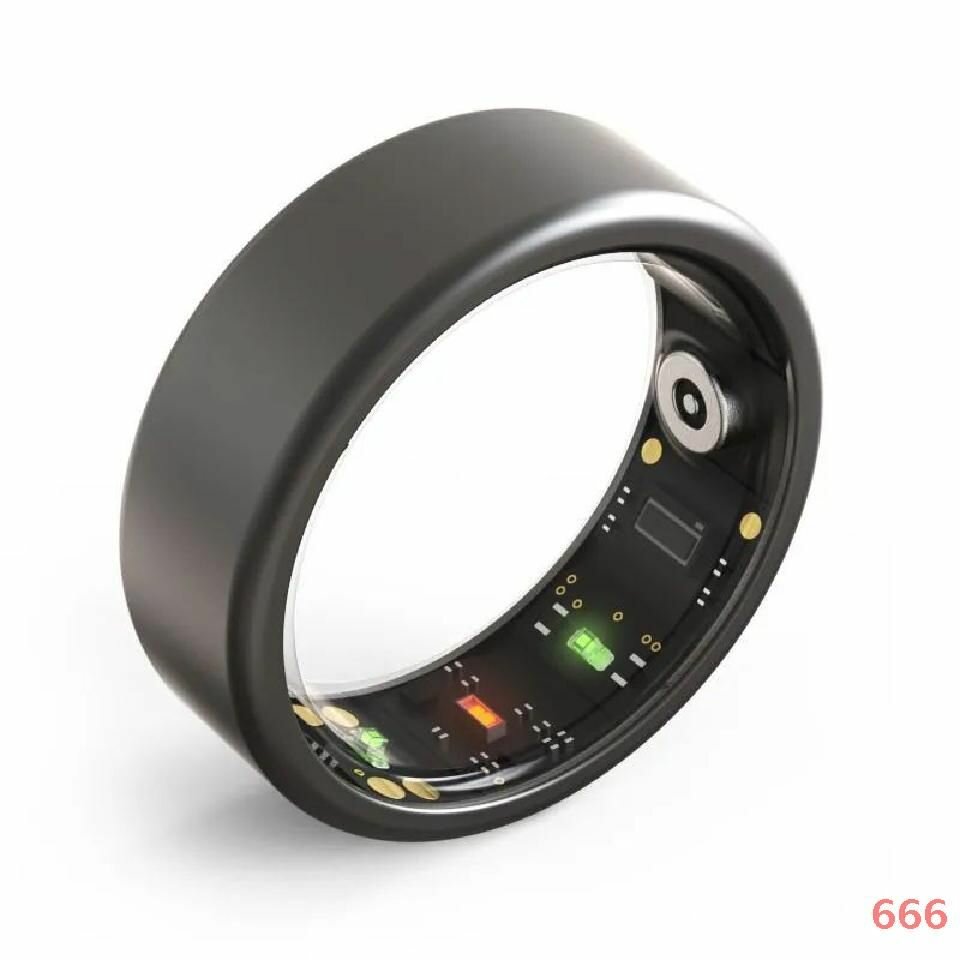 Умное кольцо из титана с ИИ HerzRing Nova DA, размер 16, цвет обсидиан
