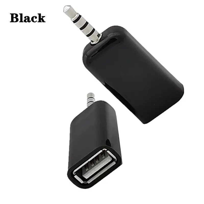 Переходник Aux USB A Female на 3.5mm Male черный
