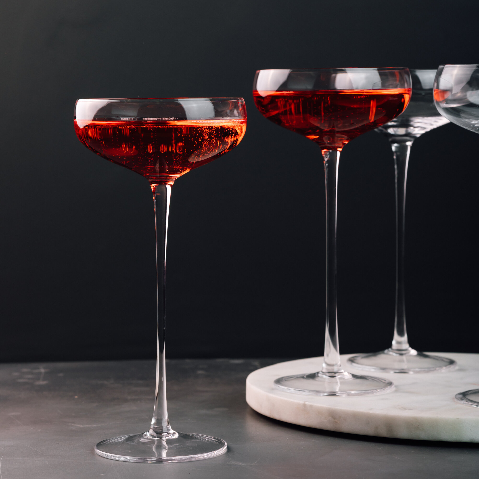 Набор бокалов - блюдце для шампанского 235 мл 6 шт MGline Line