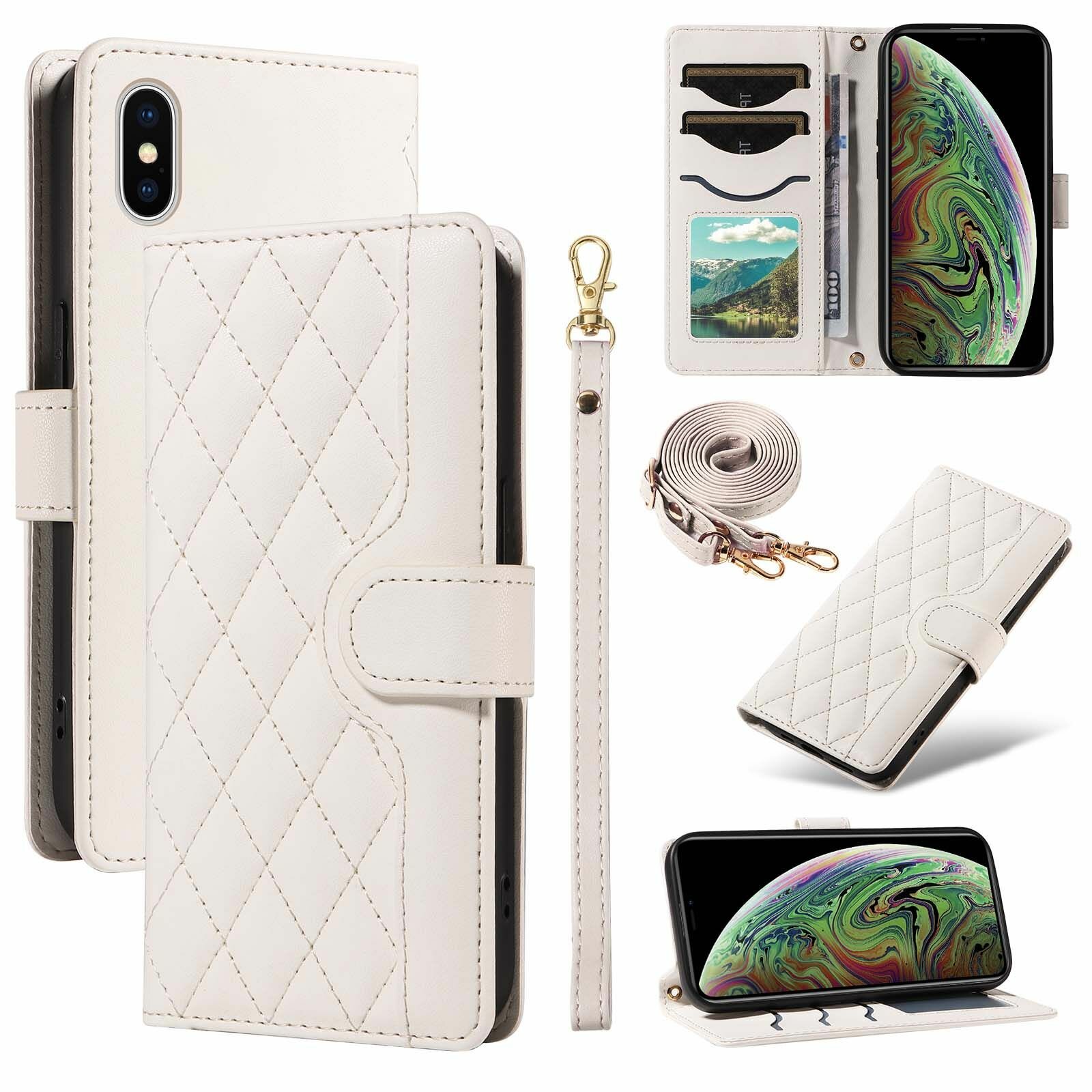 YIKATU Кожаный Чехол Для Apple iPhone X / iPhone XS (Айфон Х / Айфон ХС) С визитницей из экокожи, модный, против падения, подарочный, элитный, книжка