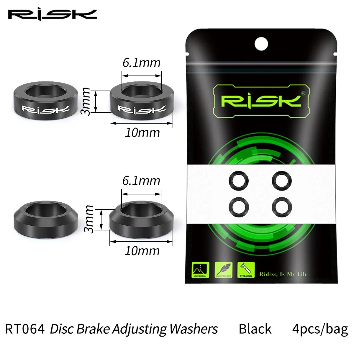 RISK MTB тормозные суппорты дисковых тормозов 4 шт. Black