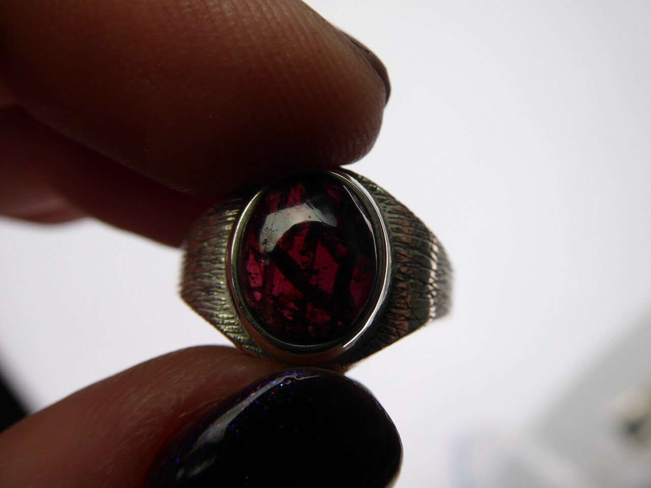 Перстень, серебро, 925 проба, гранат