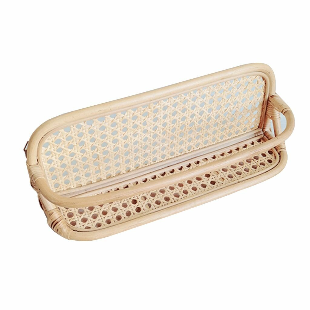 Настенный стеллаж для хранения из ротанга, минималистичный однотонный органайзер полки ванной комнаты